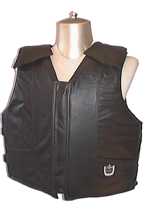 1200 Series Bull Riding Vest, Leather, Black | Ride Right Gear
